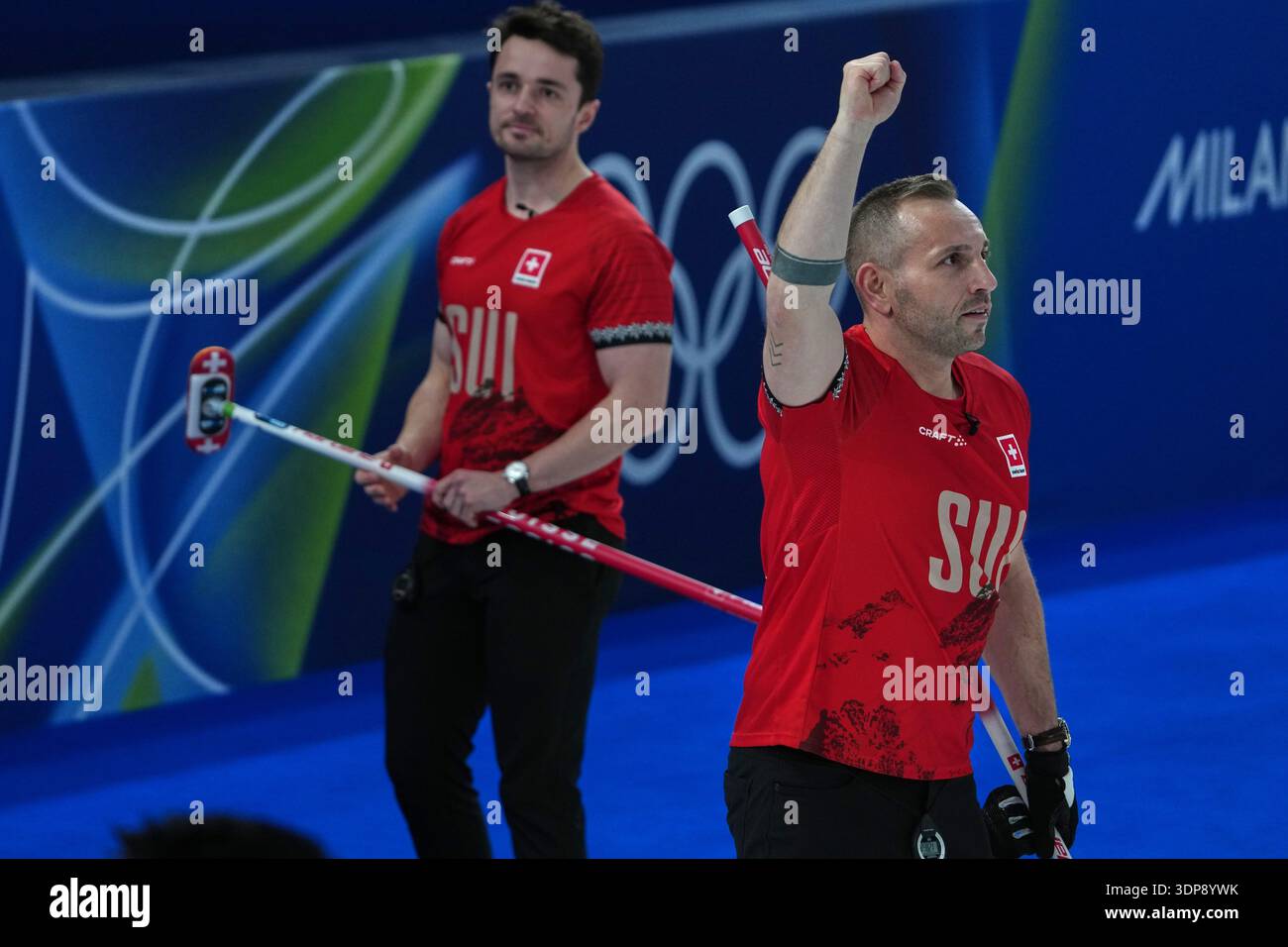 Switzerland's Sven Michel and Schwarz-van Berkel Benoit react after the ...