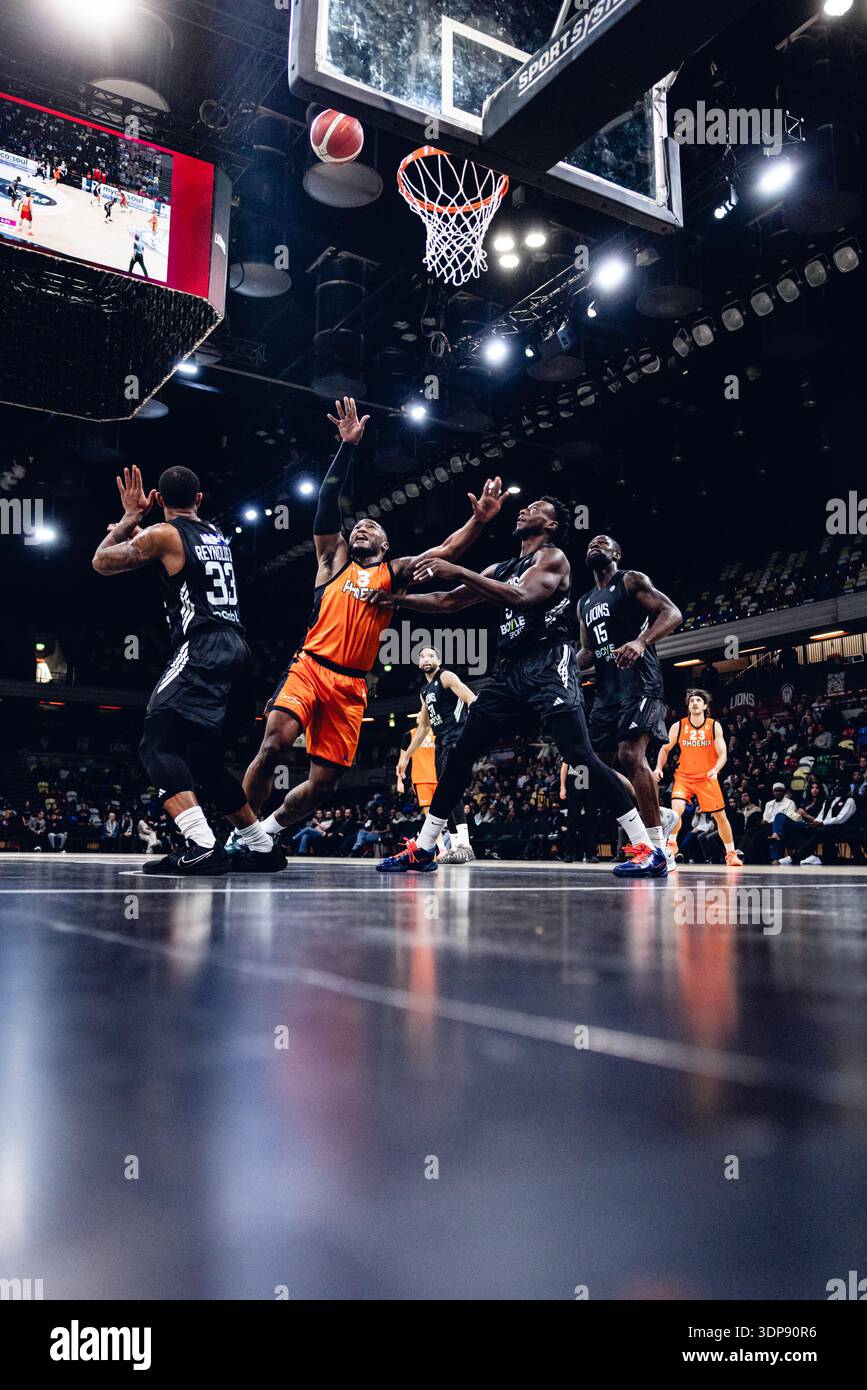 London, UK. 13 February, 2026 action under the basketduring SLB Cup ...