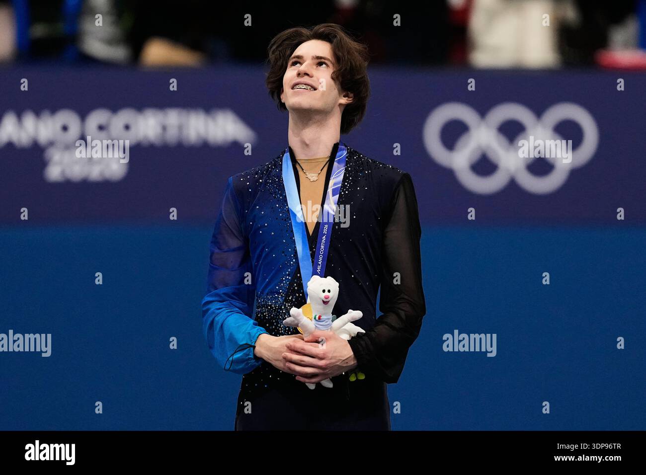 Gold medalist Mikhail Shaidorov of Kazakhstan displays his medal after ...