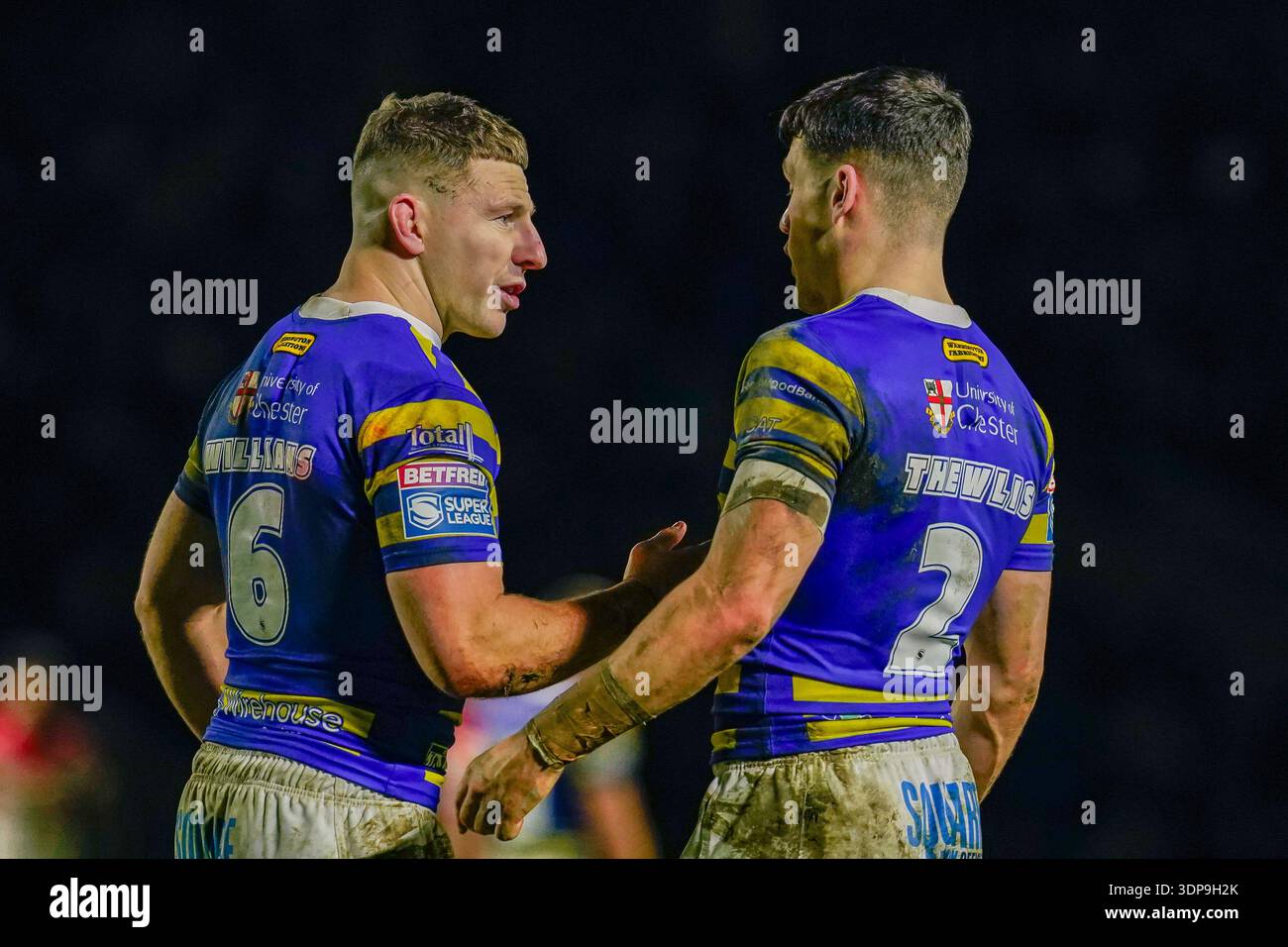 WARRINGTON, ENGLAND - February 13: George Williams & Josh Thewlis of ...