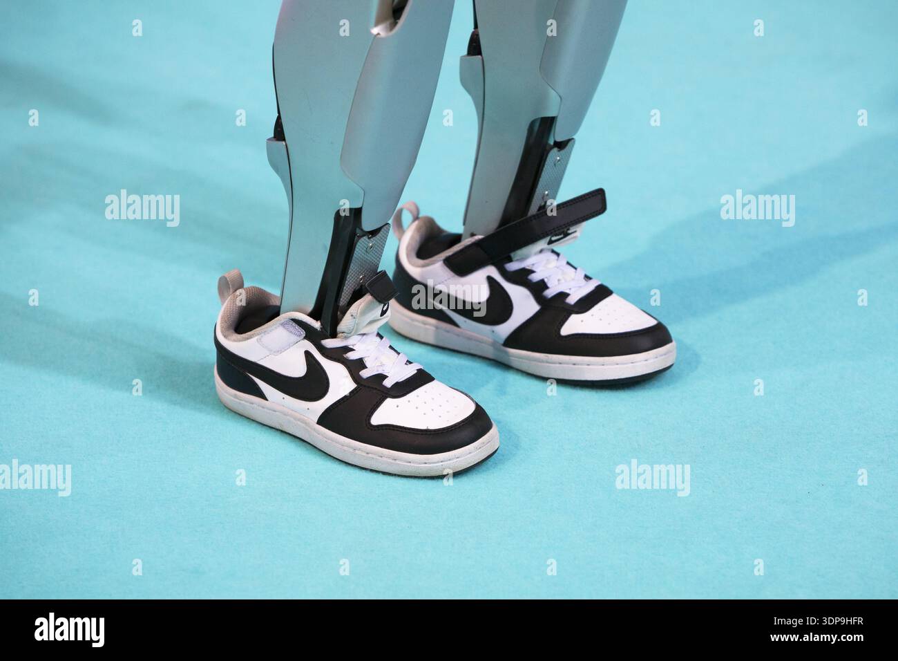 Turin, Italy. 13th February 2026. Detail of Unitree G1 humanoid robot ...
