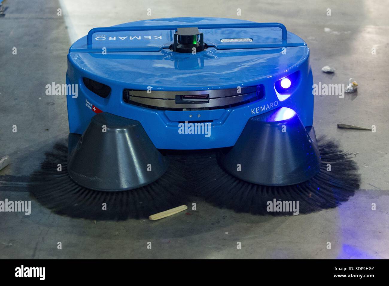 Turin, Italy. 13th February 2026. A Kemaro cleaning robot in action at ...