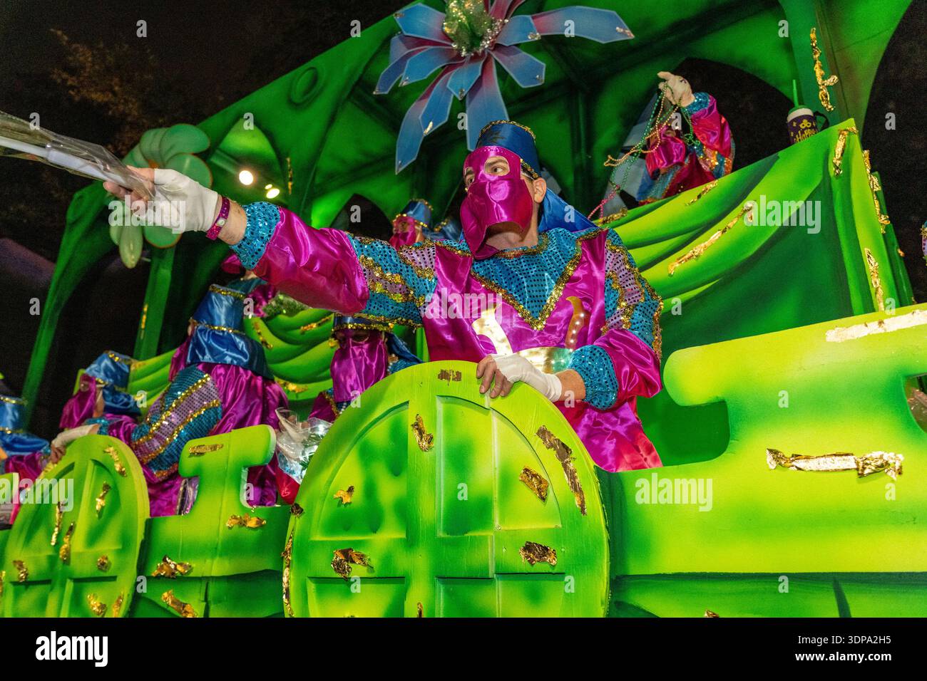 Attendees participate in the annual Krewe of Hermes Parade during the ...