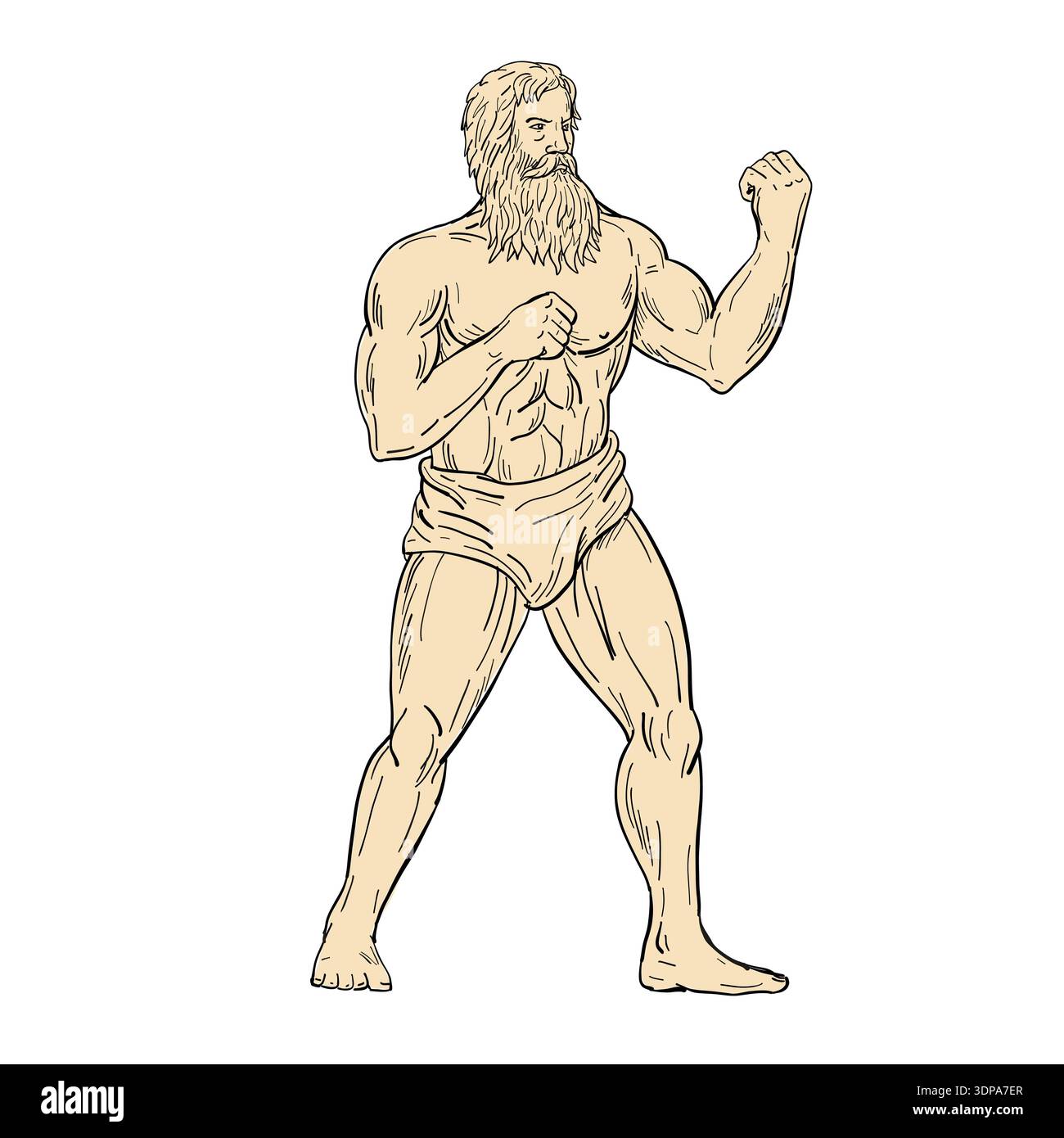 Drawing sketch style illustration of a Hercules, a Roman hero and god ...