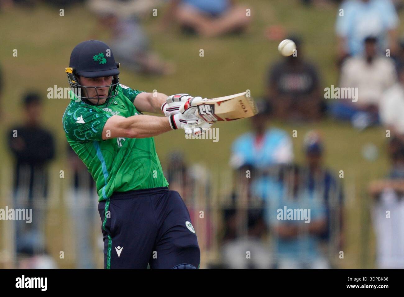 Ireland's George Dockrell plays a shot during the T20 World Cup cricket ...