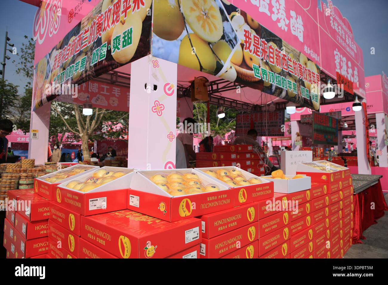 Visitors enjoy the Haizhu Waterfront Flower Market in Guangzhou City ...