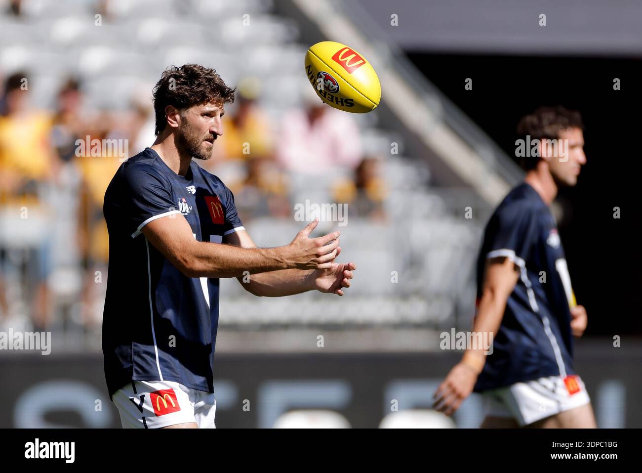 Marcus Bontempelli of Victoria is seen warming up before the AFL Origin ...