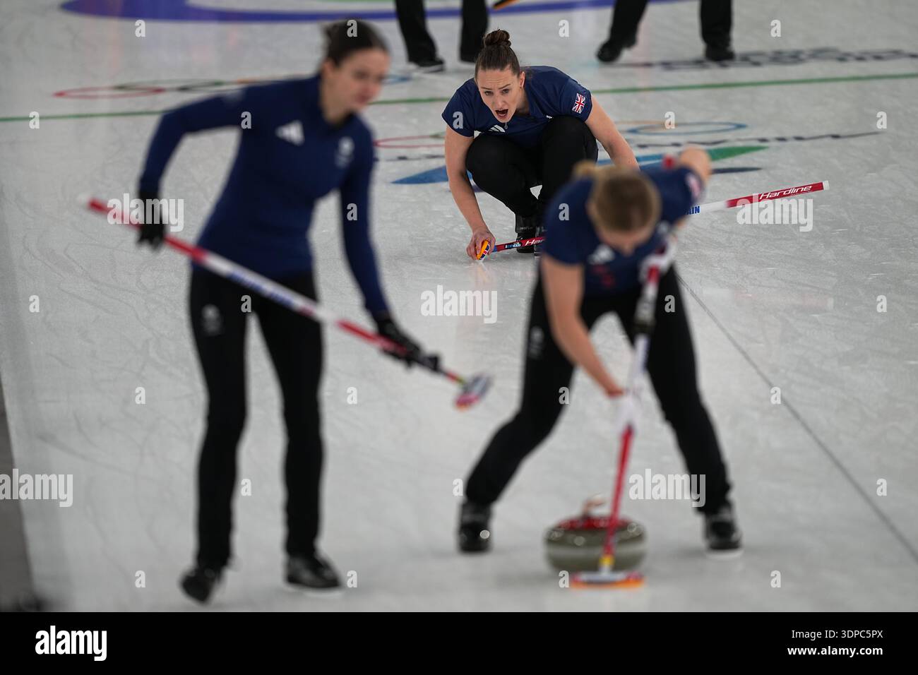 Britain's Jennifer Dodds in action during the women's curling round ...
