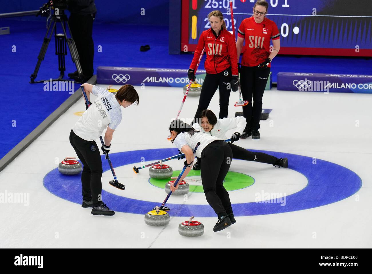 Japan's Kaho Onodera, Anna Ohmiya and Sayaka Yoshimura compete during a ...