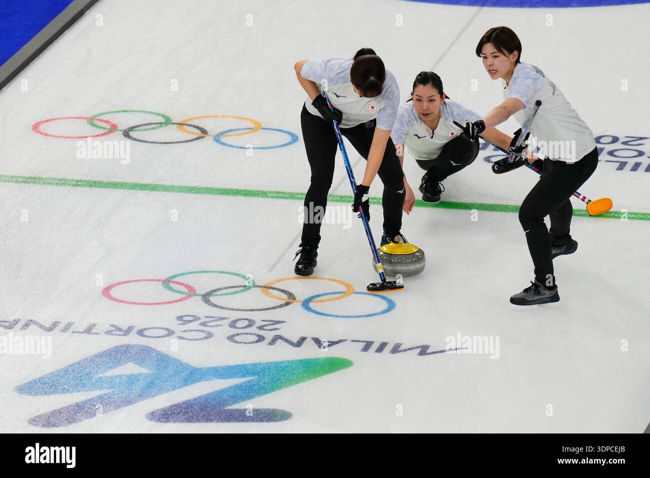 Japan's Anna Ohmiya, Yuna Kotani and Kaho Onodera compete during a ...