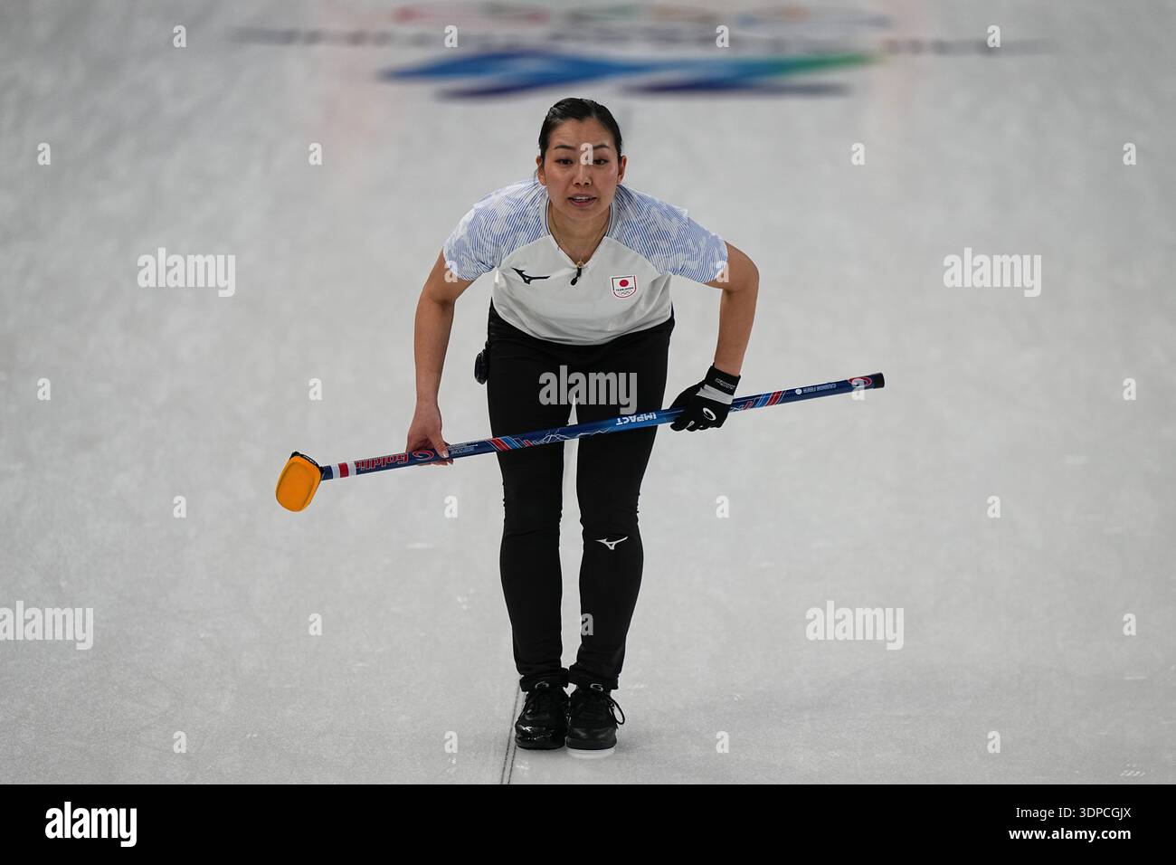 Japan's Anna Ohmiya competes during the women's curling round robin ...