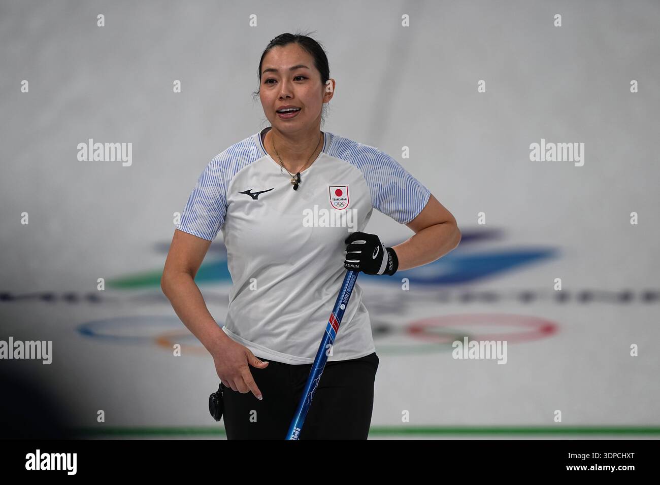 Japan's Anna Ohmiya competes during the women's curling round robin ...