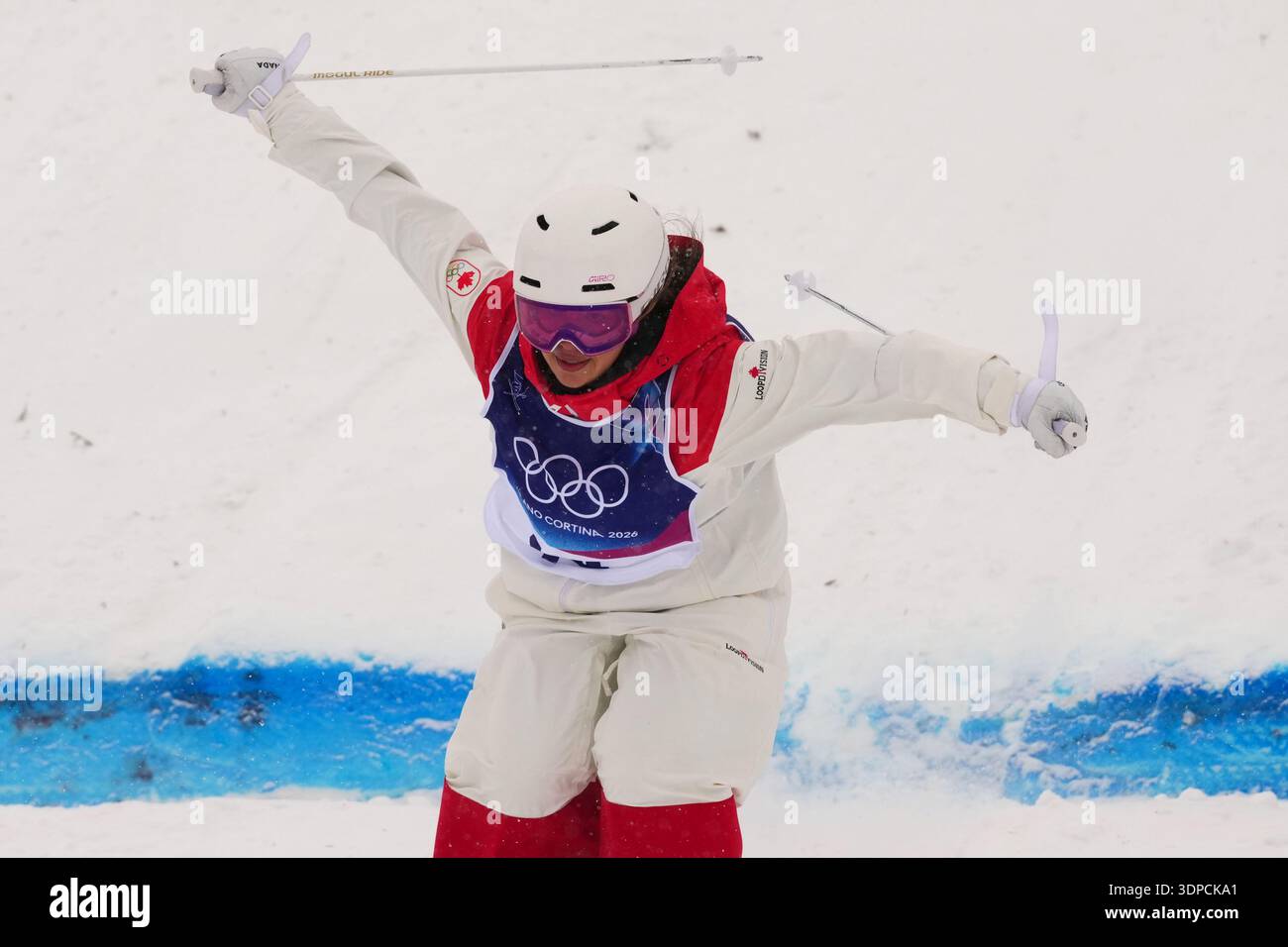 Canada's Ashley Koehler crosses the finish line during the women's dual ...