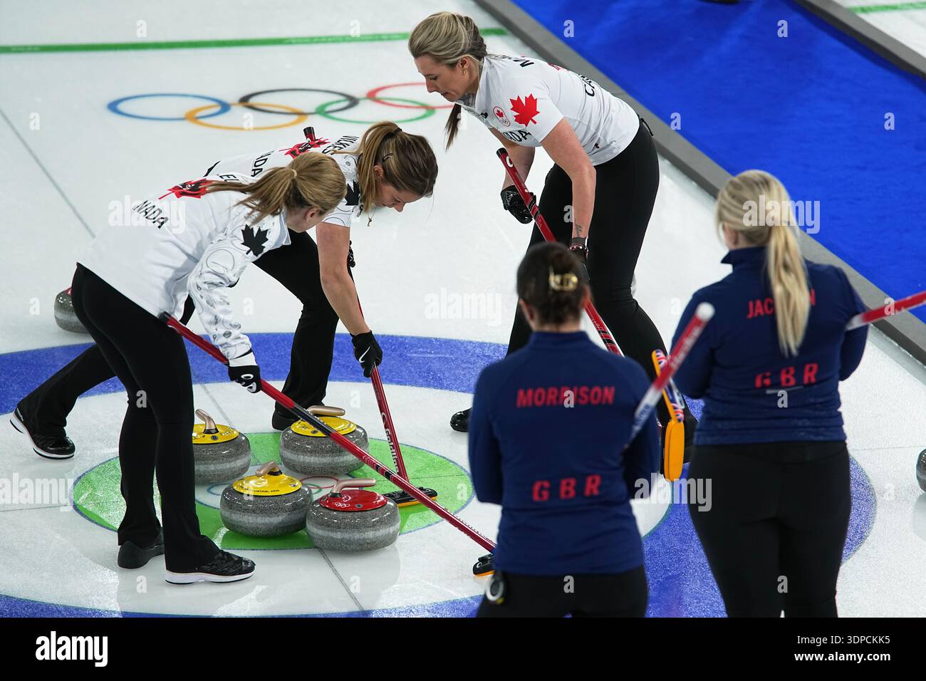 Canada's Tracy Fleury, Sarah Wilkes, Emma Miskew, Britain's Rebecca ...