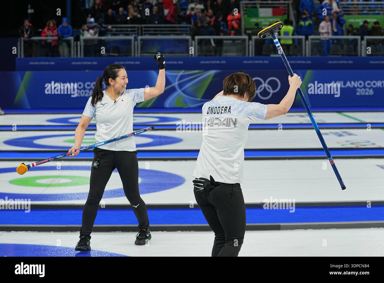 Japan's Kaho Onodera and Anna Ohmiya celebrate after their win in the ...