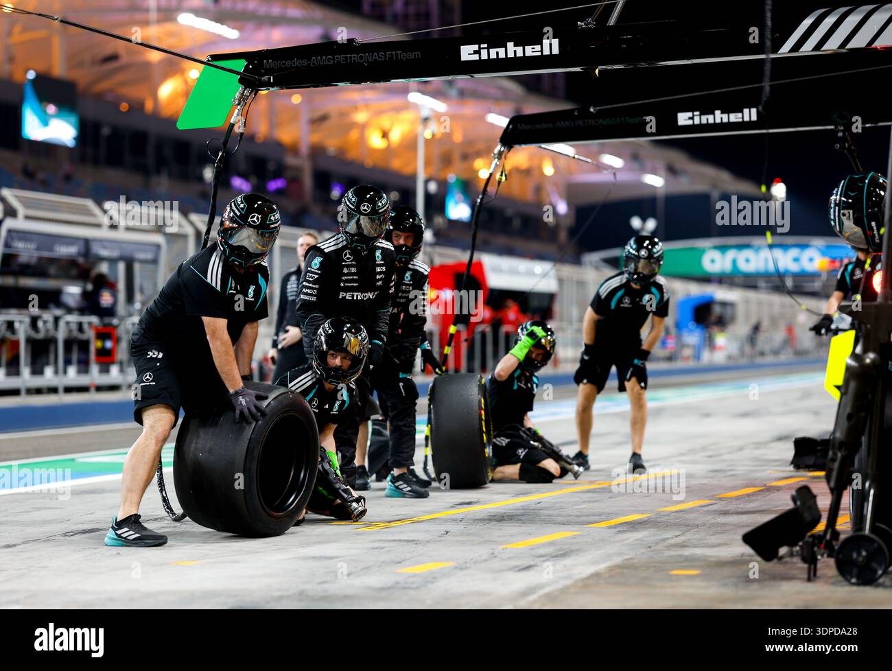 Mercedes AMG F1 Team mechanics pitstop during the Formula 1 Aramco pre ...