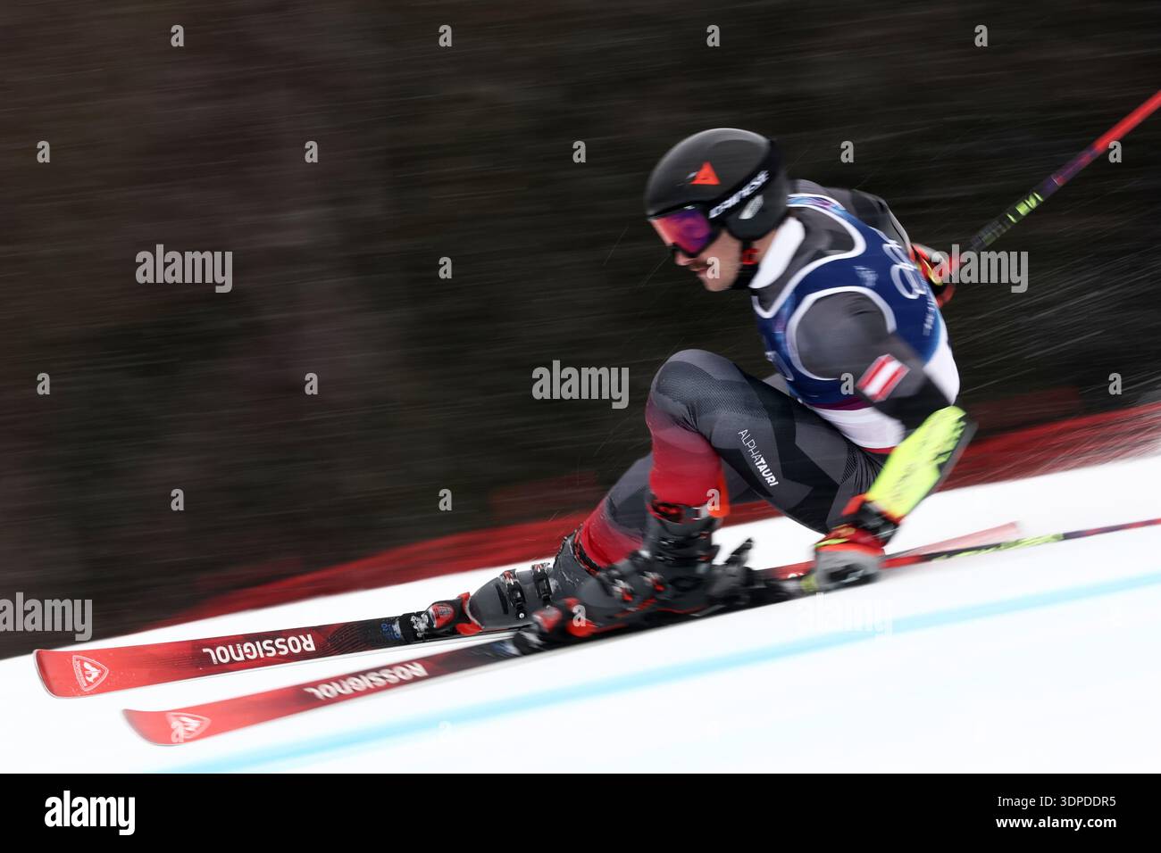 Austria's Patrick Feurstein speeds down the course, during an alpine ...