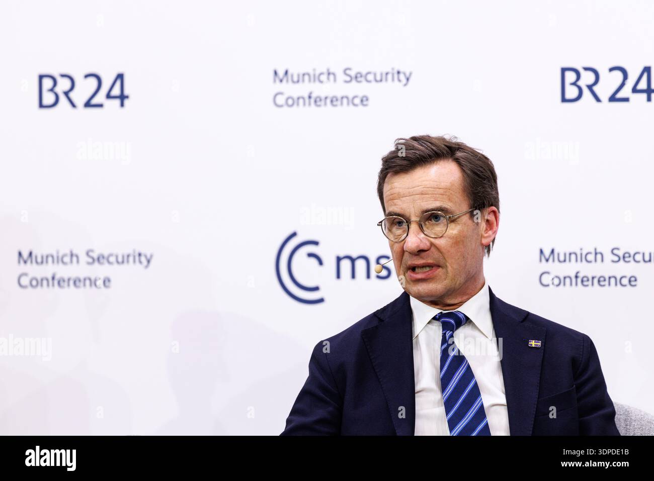 13 February 2026, Bavaria, Munich: Ulf Kristersson, leader of the ...