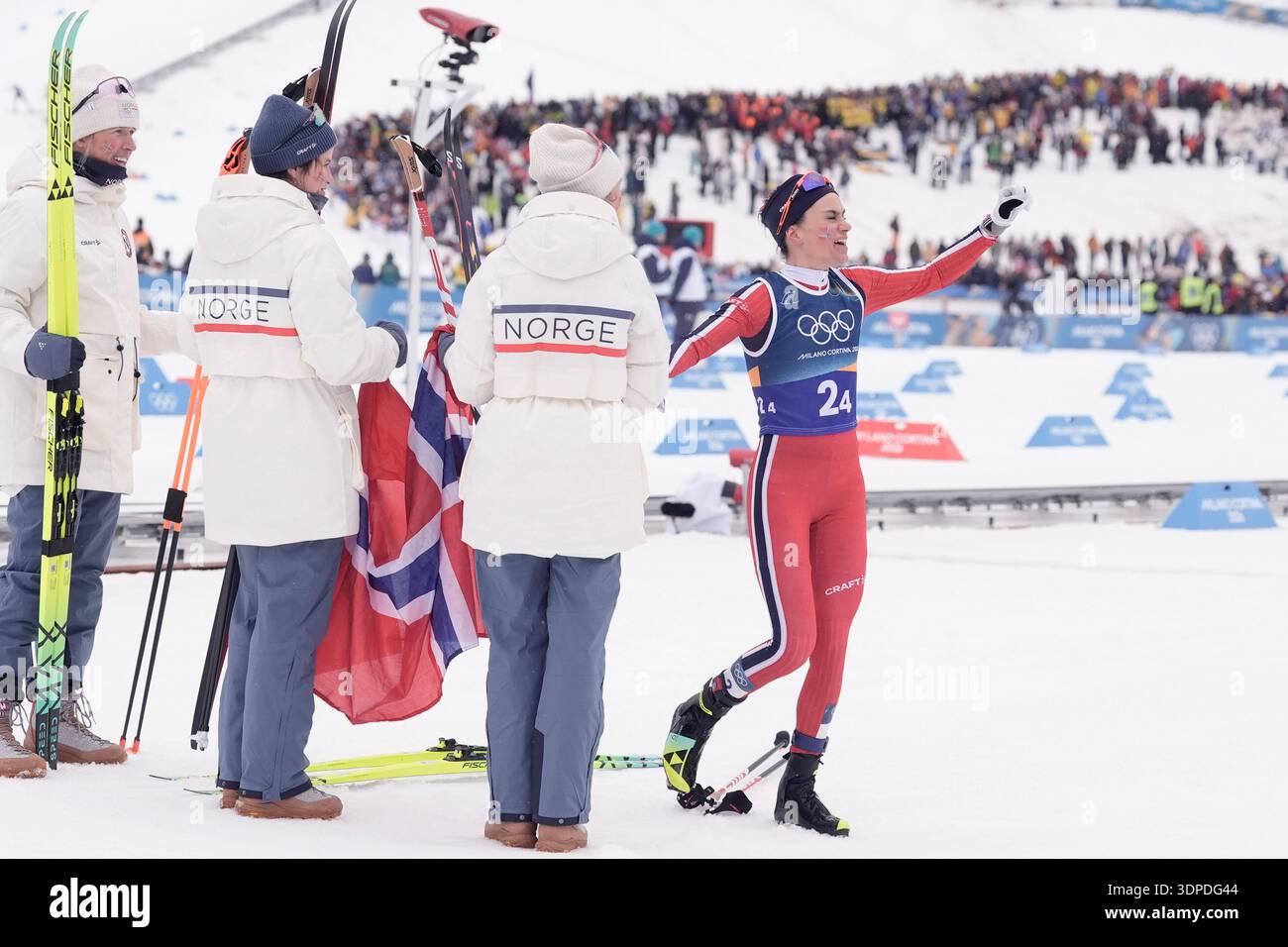 Val di Fiemme, Italy 20260214. Norway and Heidi Weng win gold in the ...