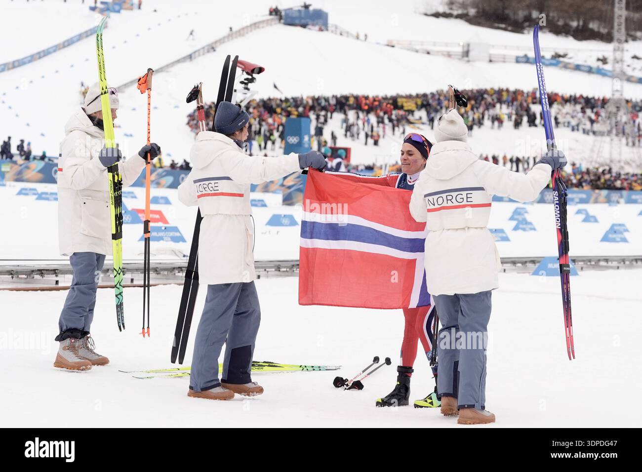 Val di Fiemme, Italy 20260214. Norway and Heidi Weng win gold in the ...