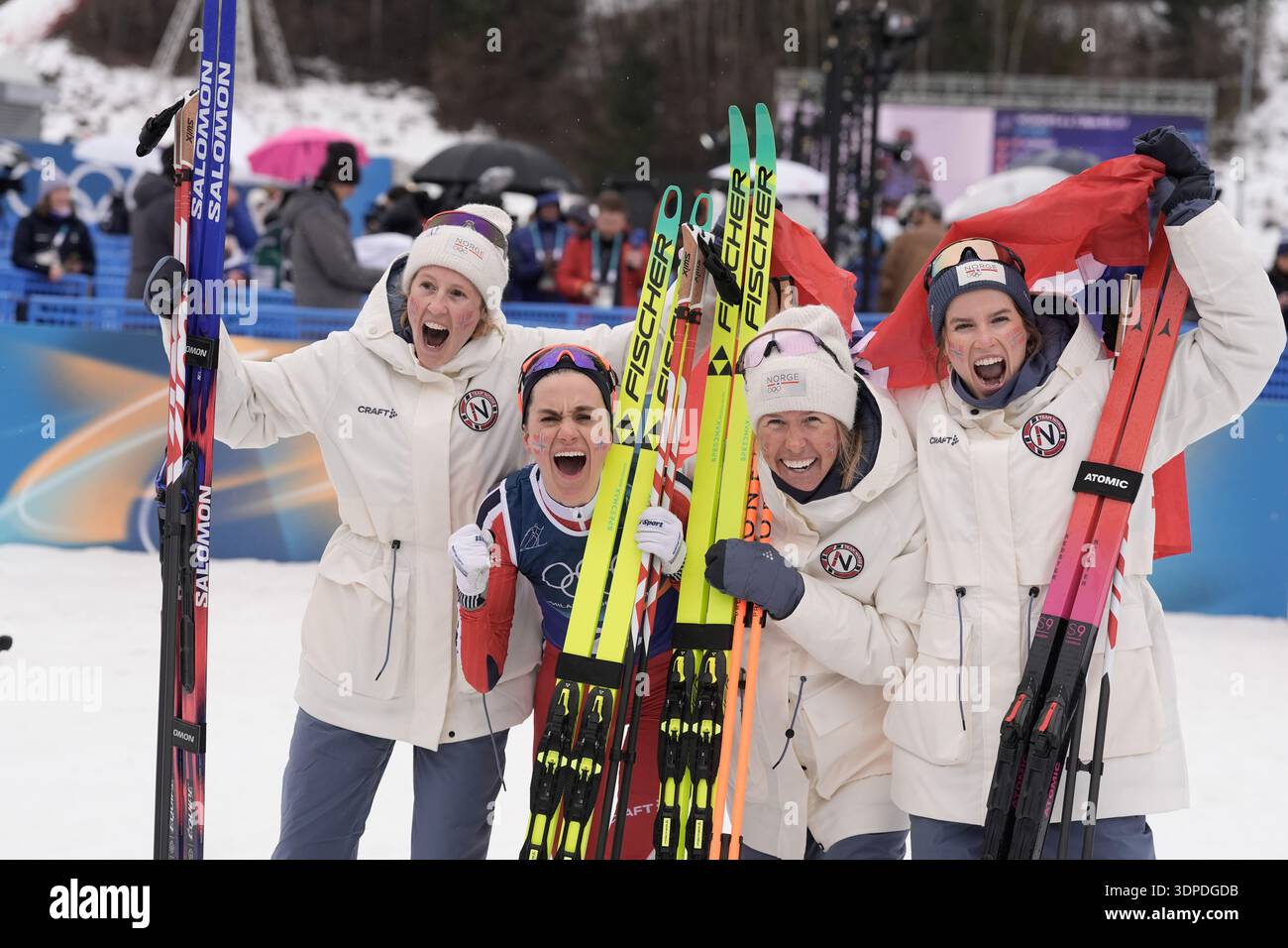 Val di Fiemme, Italy 20260214. Norway and Heidi Weng win gold in the ...