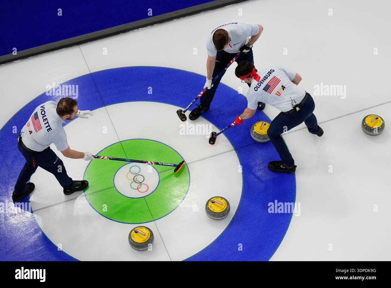 United States' Luc Violette, Ben Richardson and Aidan Oldenburg compete ...