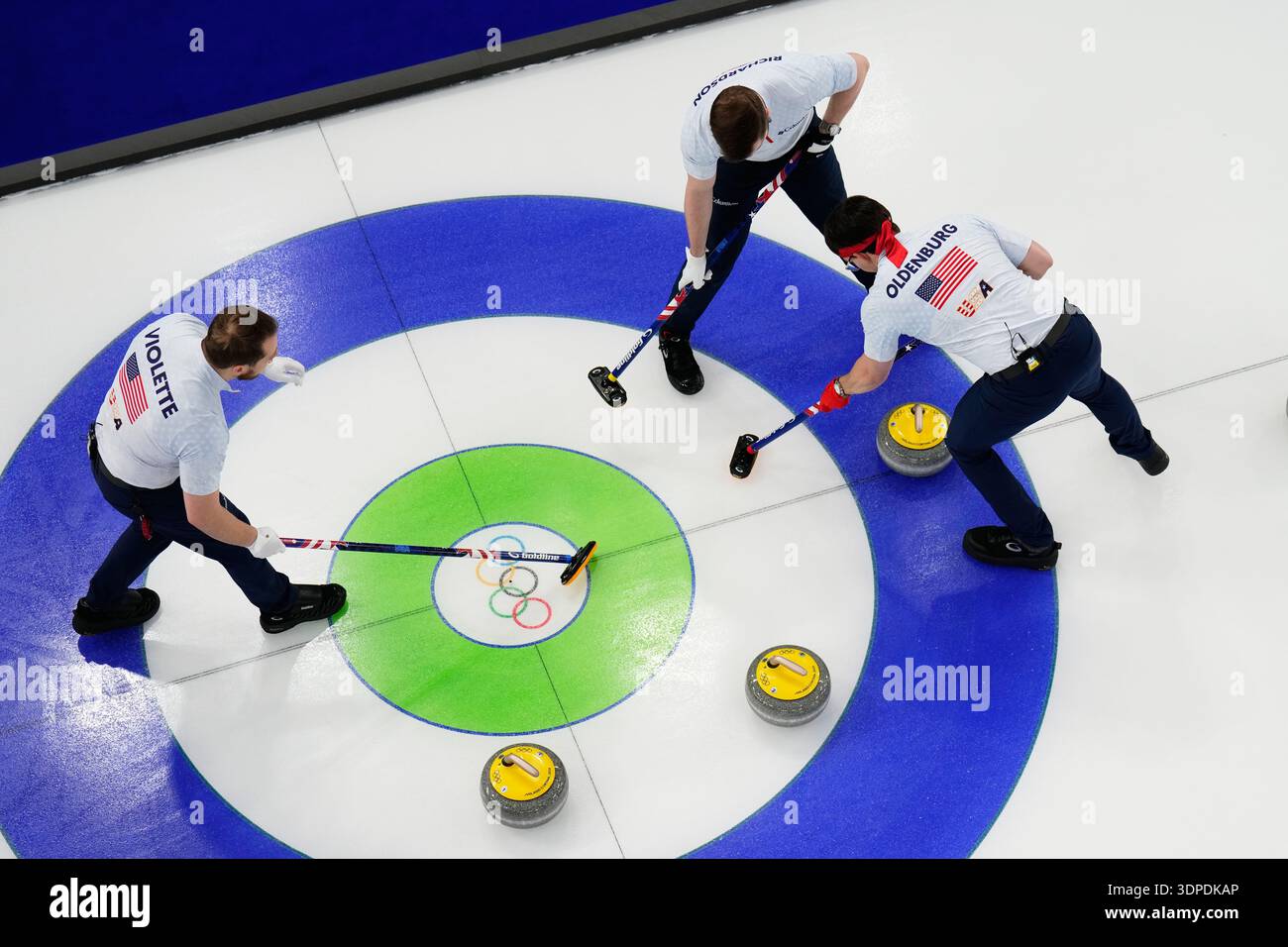 United States' Luc Violette, Ben Richardson and Aidan Oldenburg compete ...