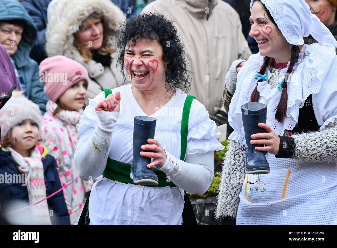 Carnival procession (Slavic carnival) in areal of Sevcin Mine in ...
