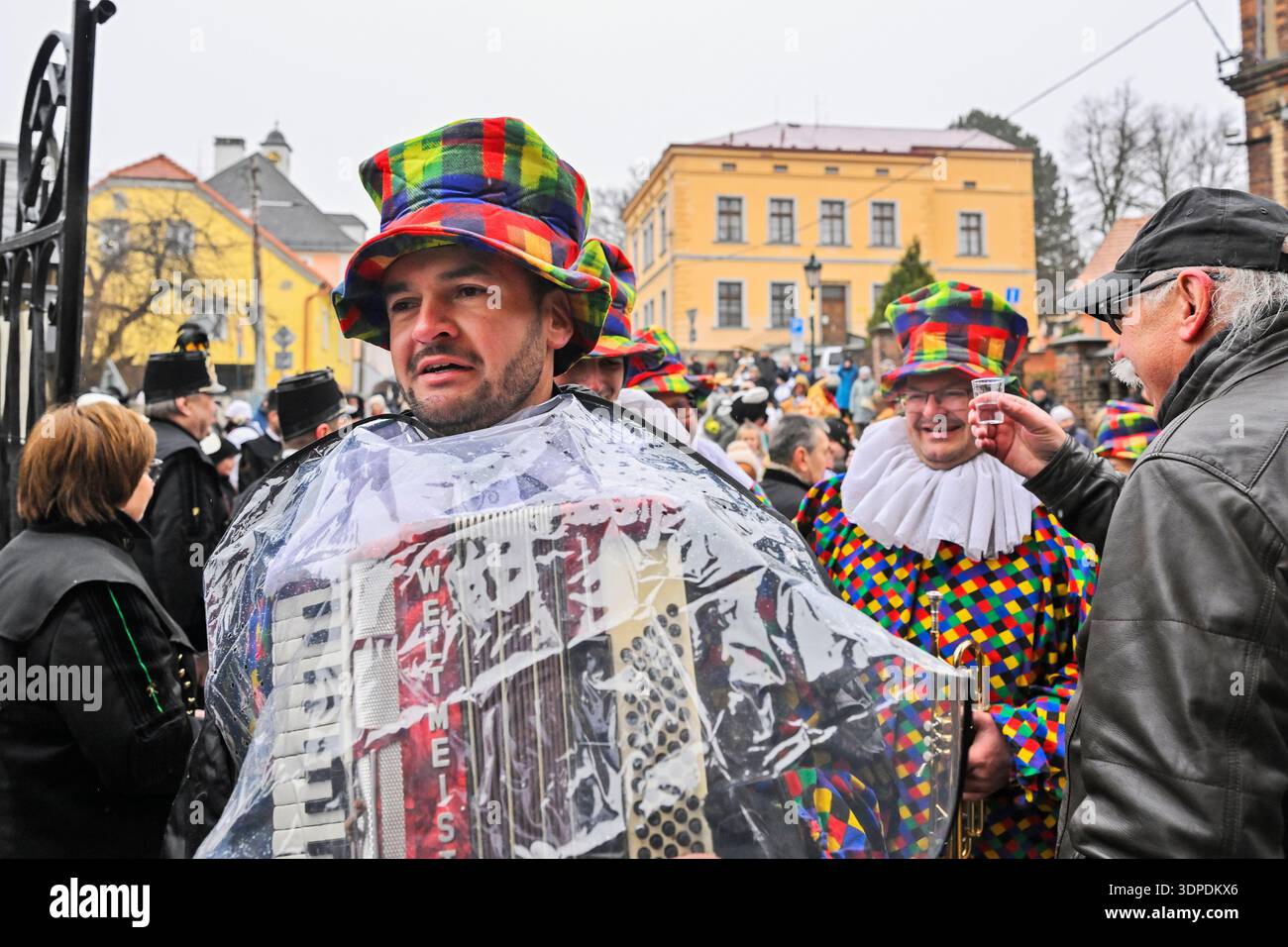 Carnival procession (Slavic carnival) in areal of Sevcin Mine in ...