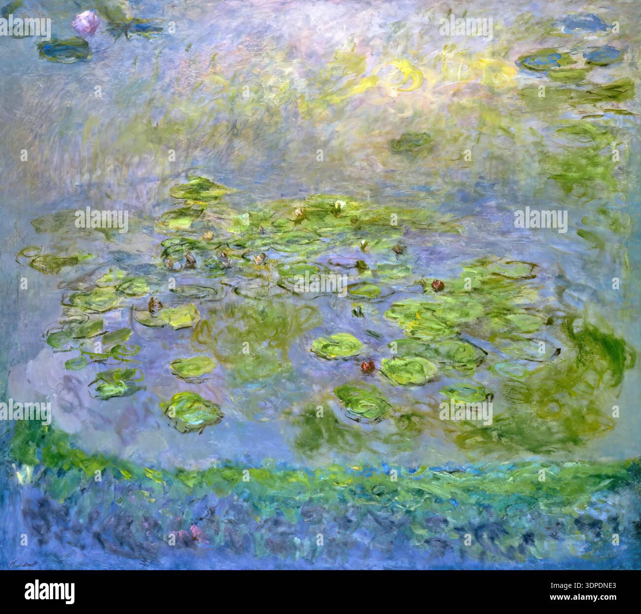 Claude Monet 'Water Lilies (Les Nymphas)' oil on canvas, pink lotus ...