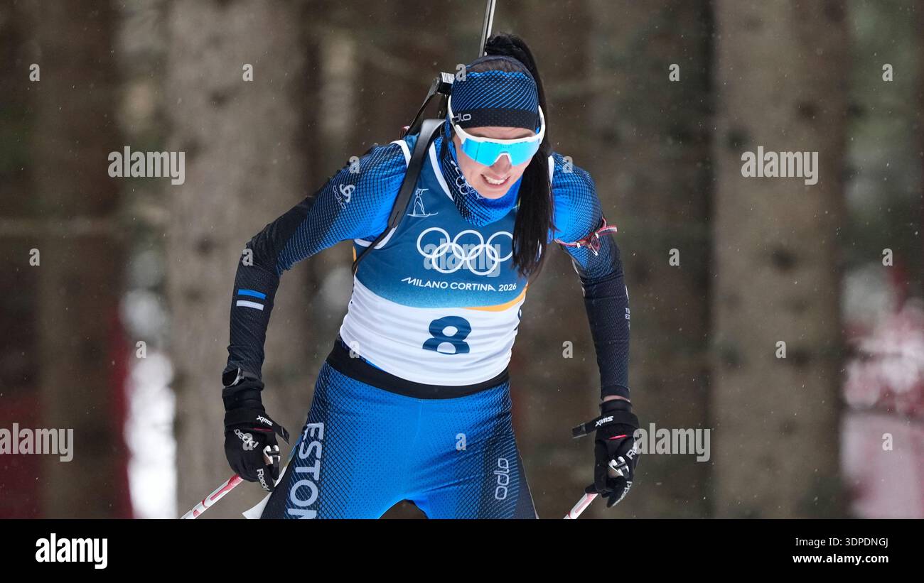 Tuuli Tomingas, of Estonia, competes during the women's 7.5-kilometer ...