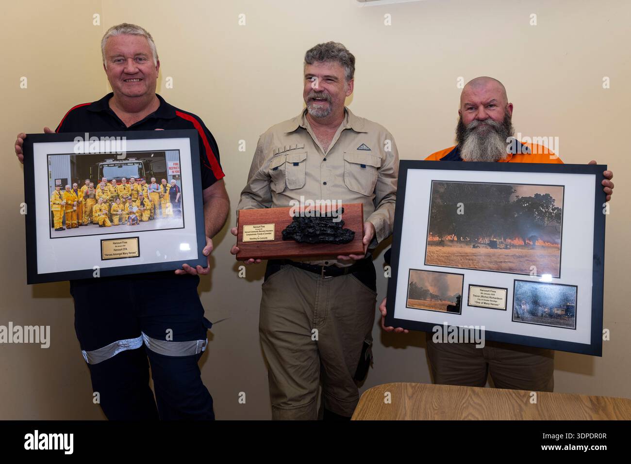 The local CFA brigade member, a community relief organizer, and a ...