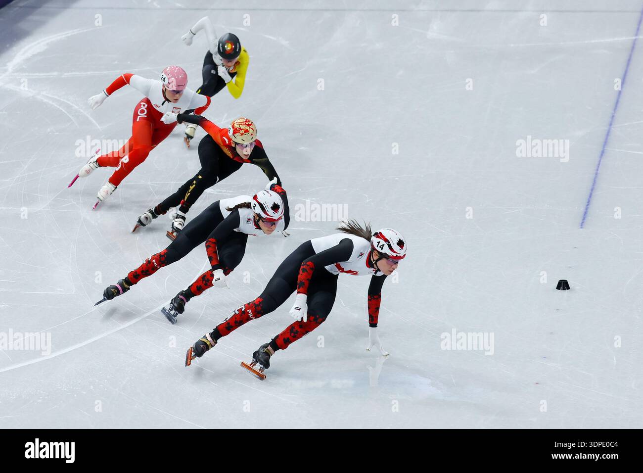 Courtney Sarault of Canada seen during the Short Track Speed Skating ...