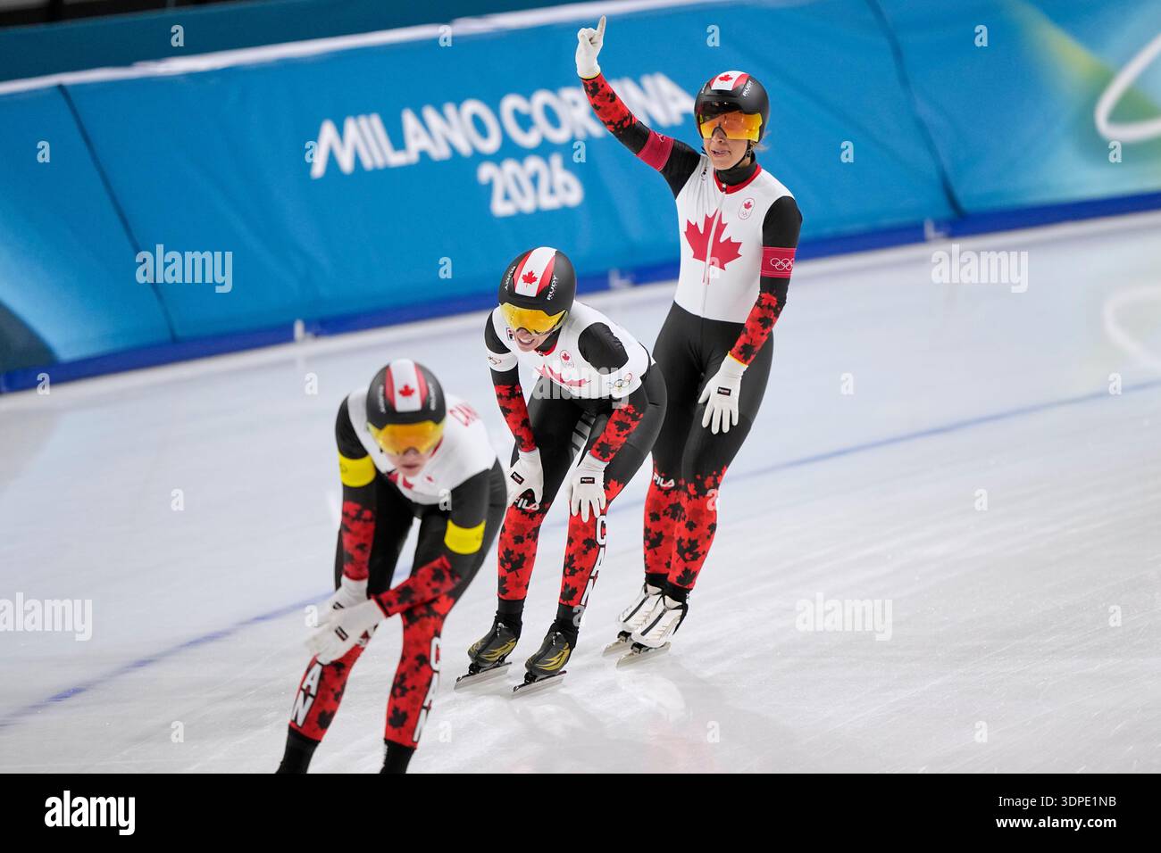 Team Canada with Isabelle Weidemann, front, Ivanie Blondin, center, and ...