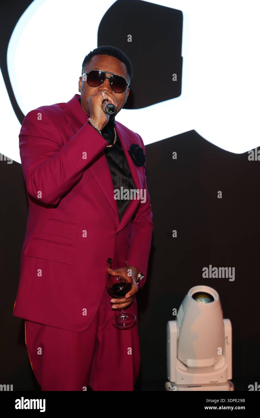LOS ANGELES, CA - FEBRUARY 13: Nas performs at Kenny "The Jet" Smith ...