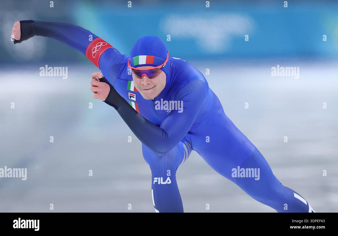 ROSANELLI Jeffrey of Italy skates during the men's speed skating 500m ...