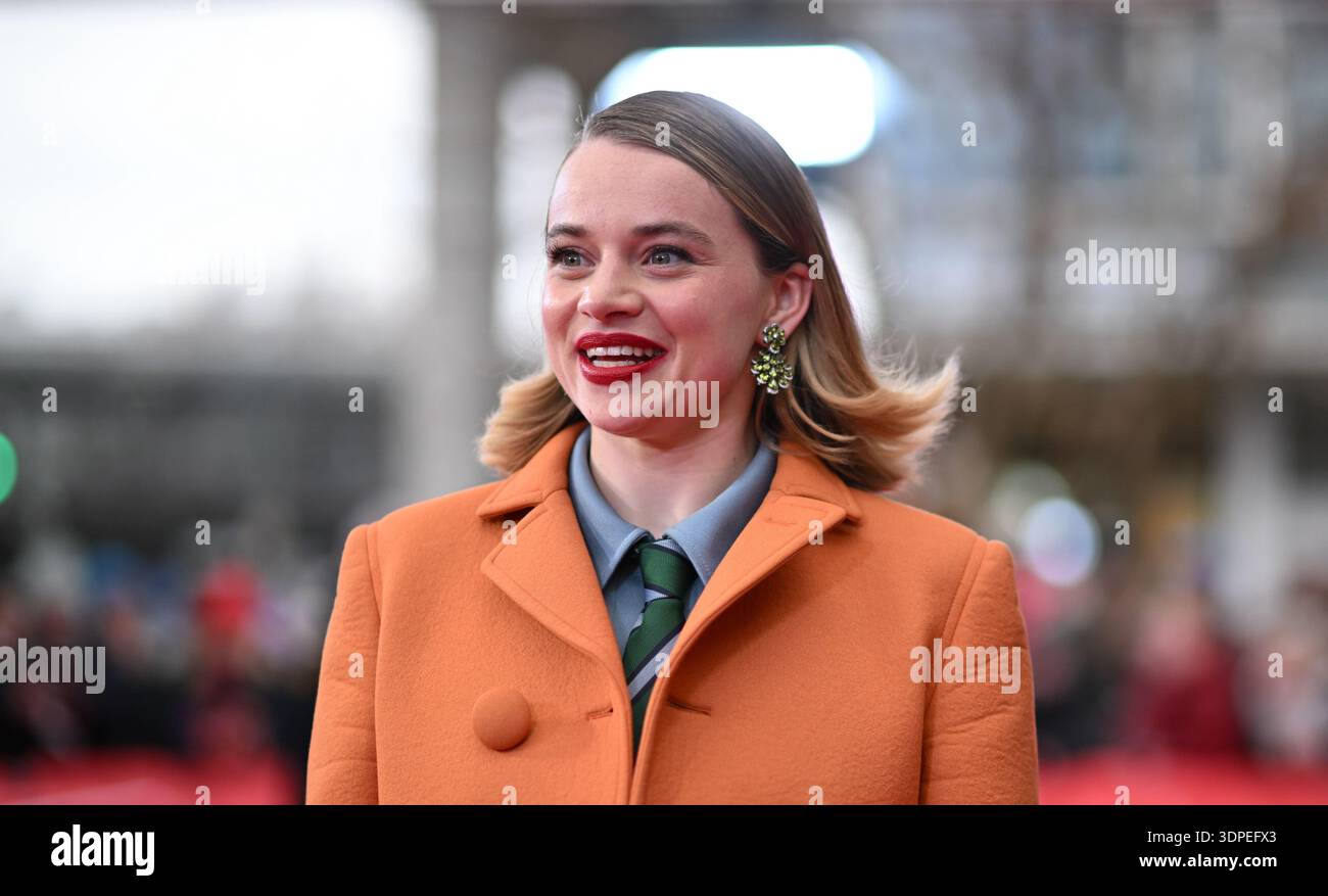 Actor Luna Wedler walks the red carpet at the premiere of the film ...