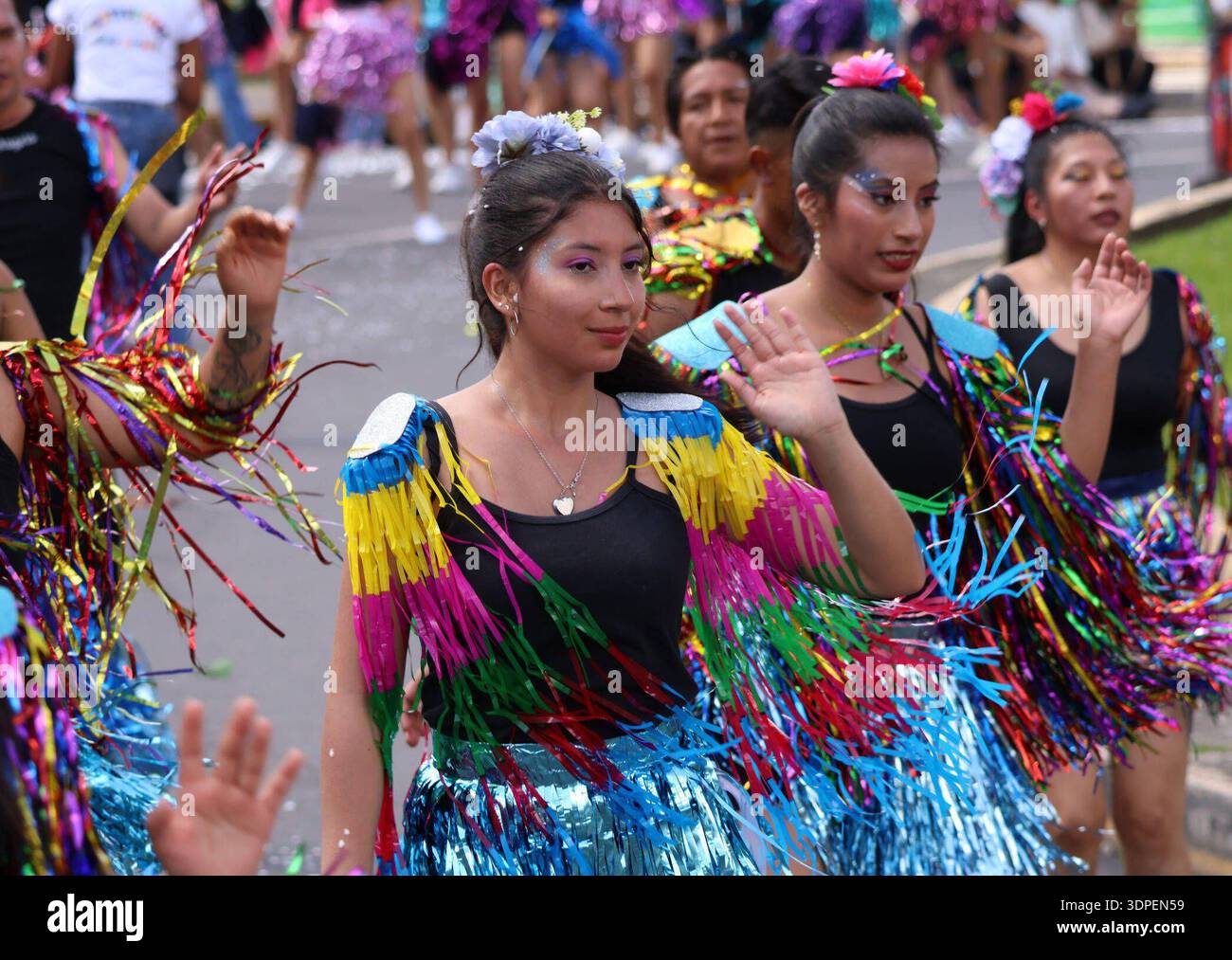 CARNAVAL DE COLORES QUITO February 14, 2026 Students participate in the ...