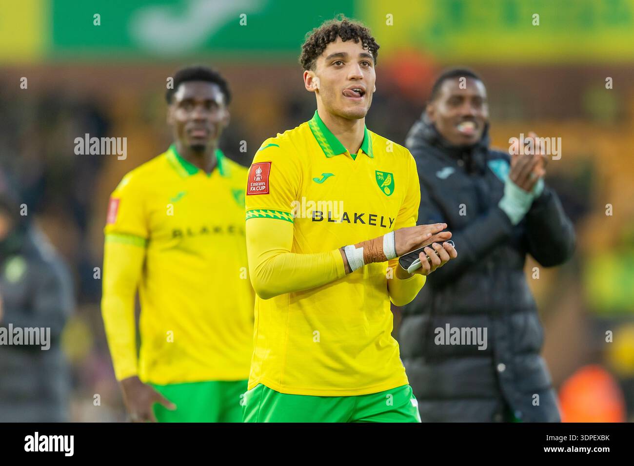 Ben Chrisene of Norwich City celebrate after the Emirates FA Cup match ...