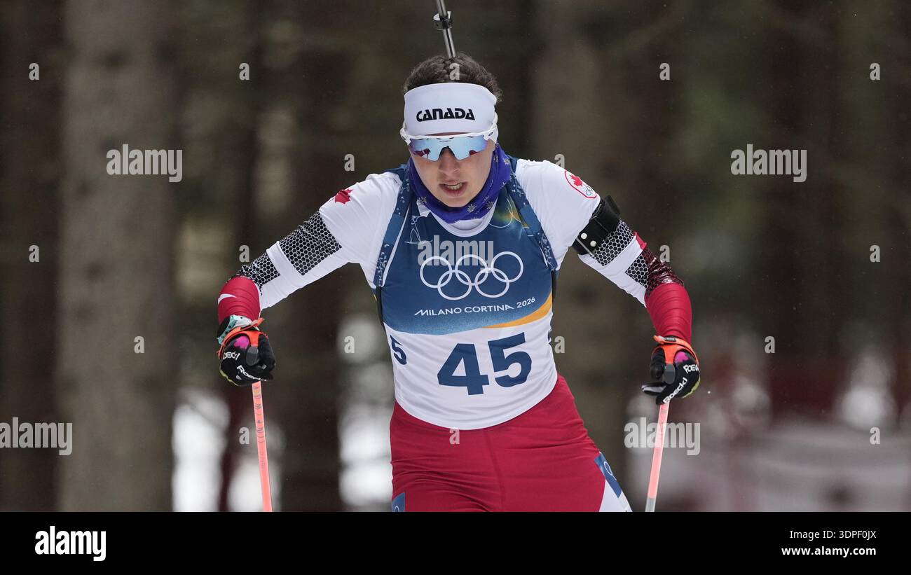 Nadia Moser, of Canada, competes during the women's 7.5-kilometer ...