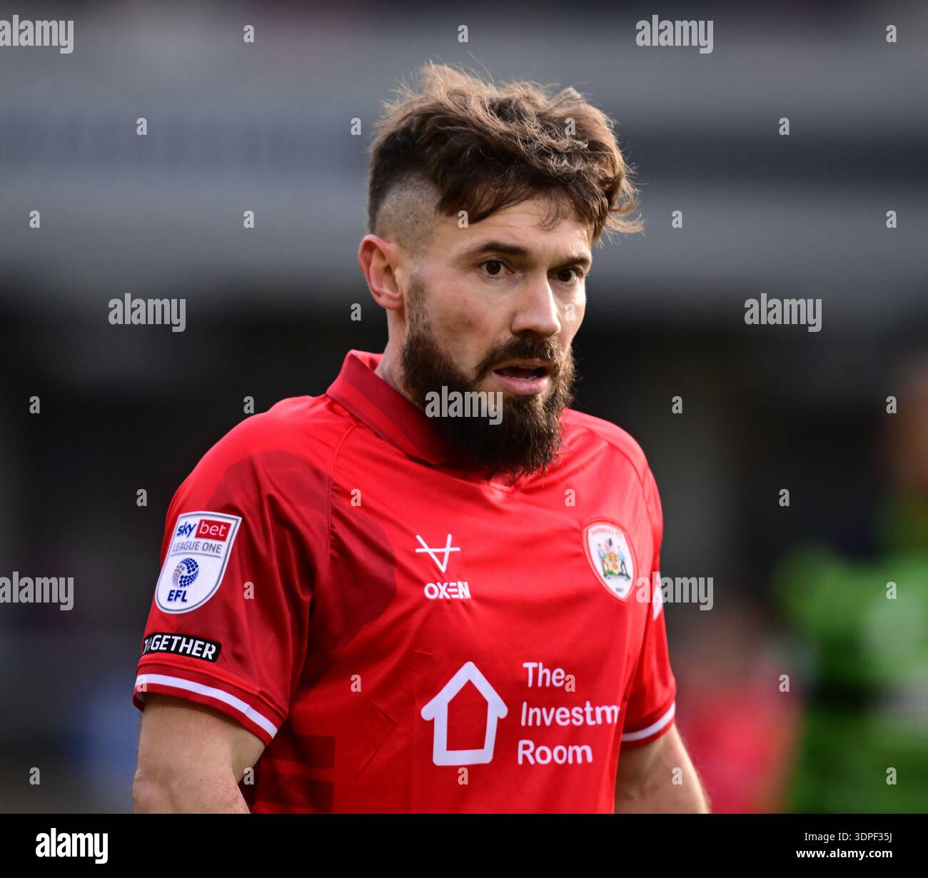 Barnsley's Tom Bradshaw in the match between Barnsley v AFC Wimbledon ...