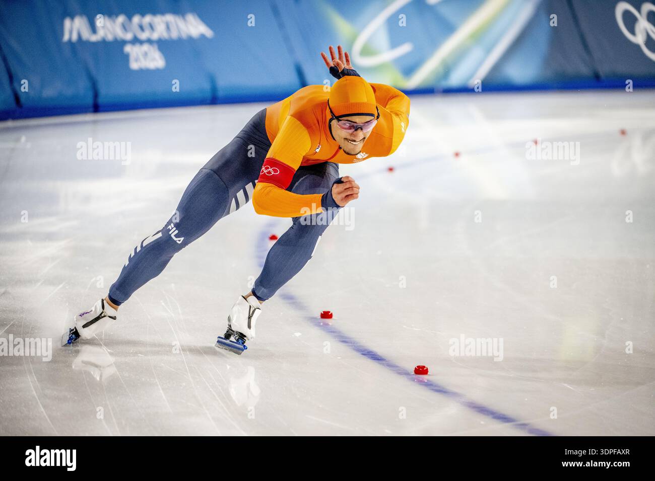 MILAN - Sebas Diniz in action in the 500 meters at the men's long track ...