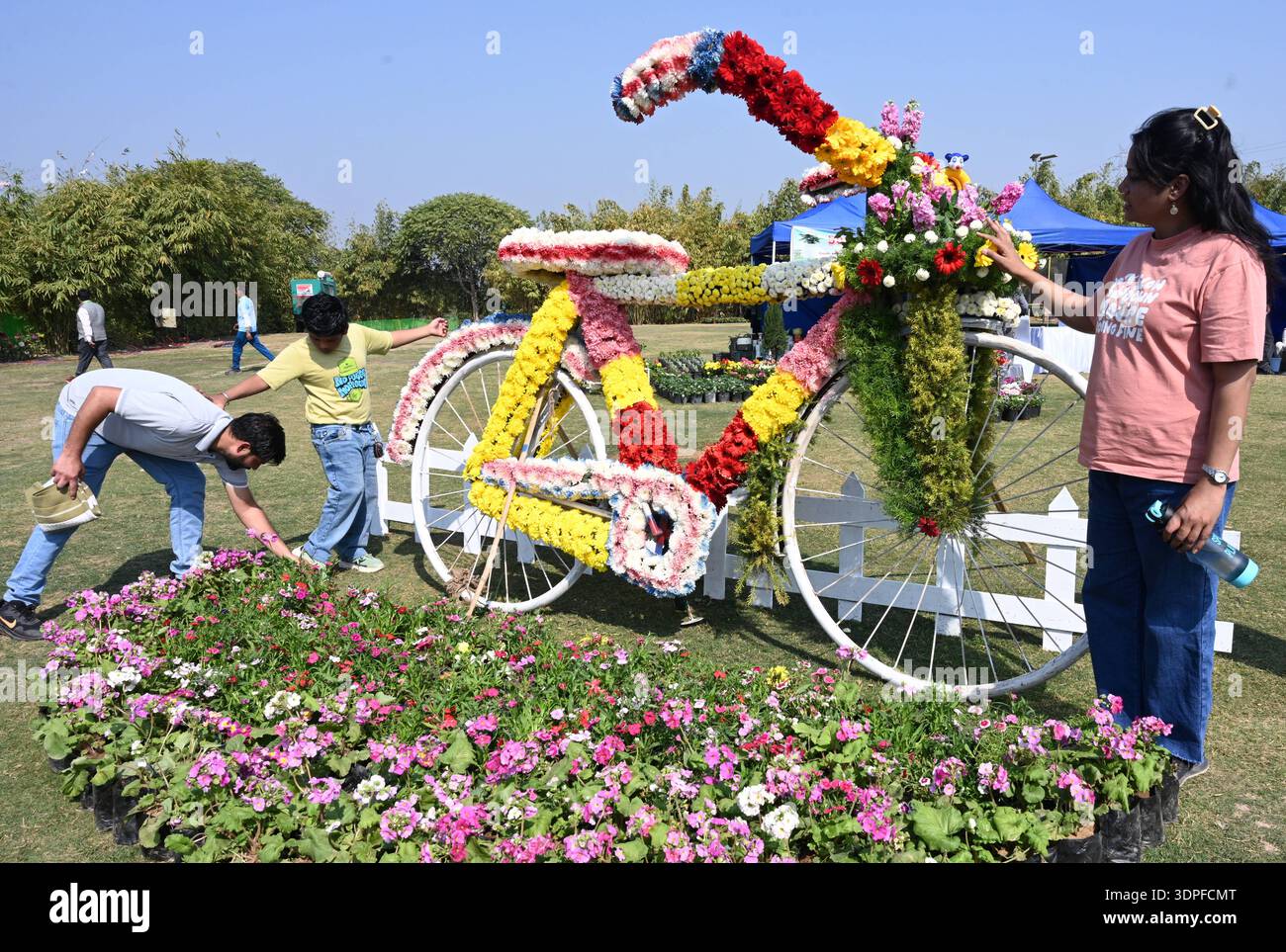 NEW DELHI, INDIA - FEBRUARY 14: People visit DDA s Flower Show Palaash ...
