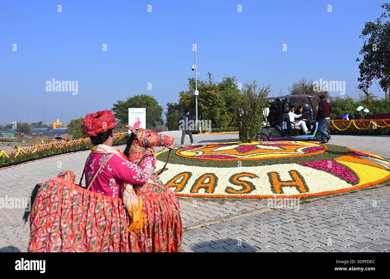 NEW DELHI, INDIA - FEBRUARY 14: Cultural artist performs during Palaash ...