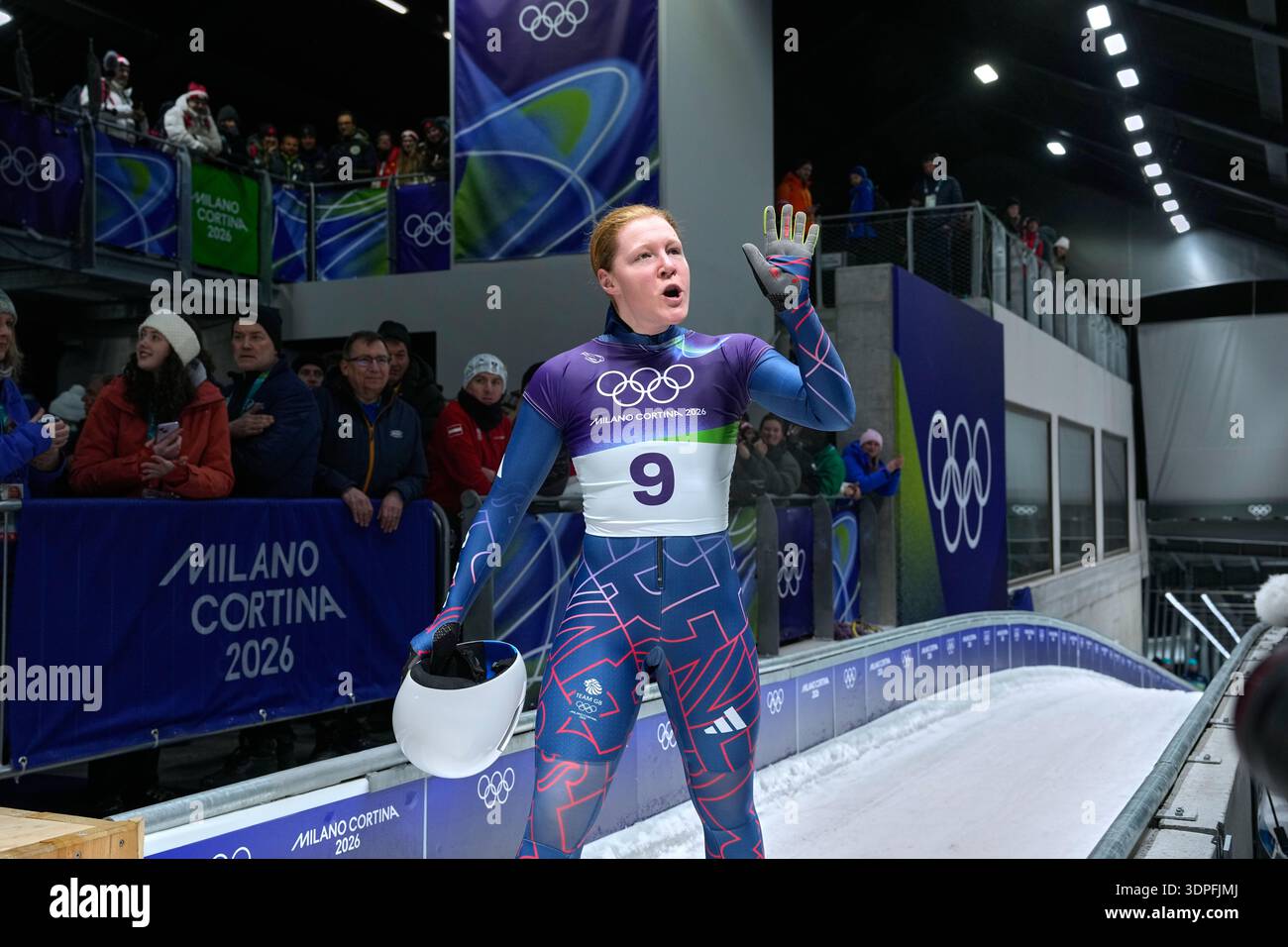 Great Britain's Amelia Coltman arrives at the finish during a women's ...