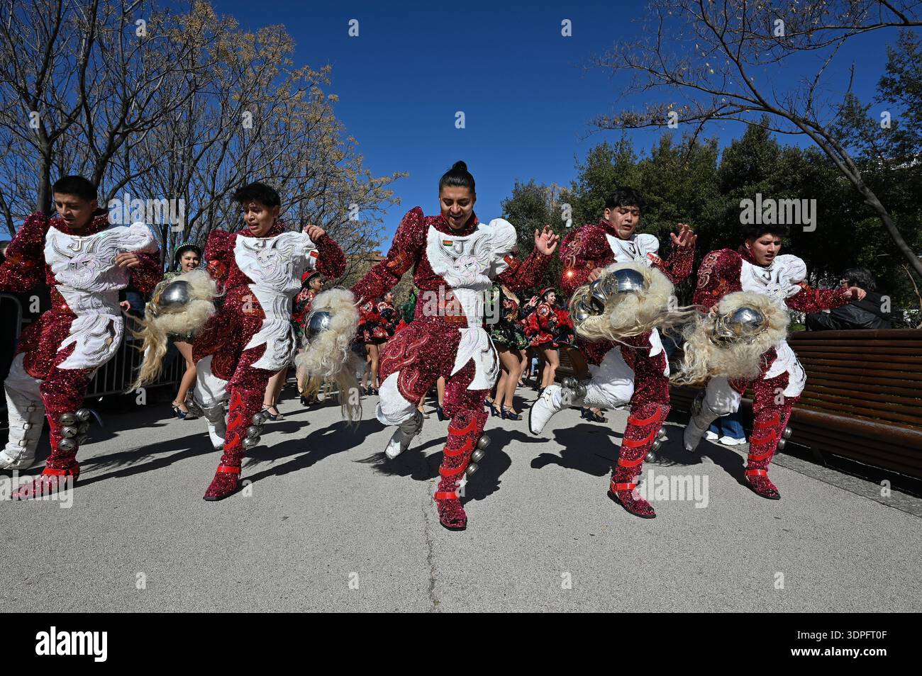 People in costumes perform during the Grand Carnival Parade 2026, in ...