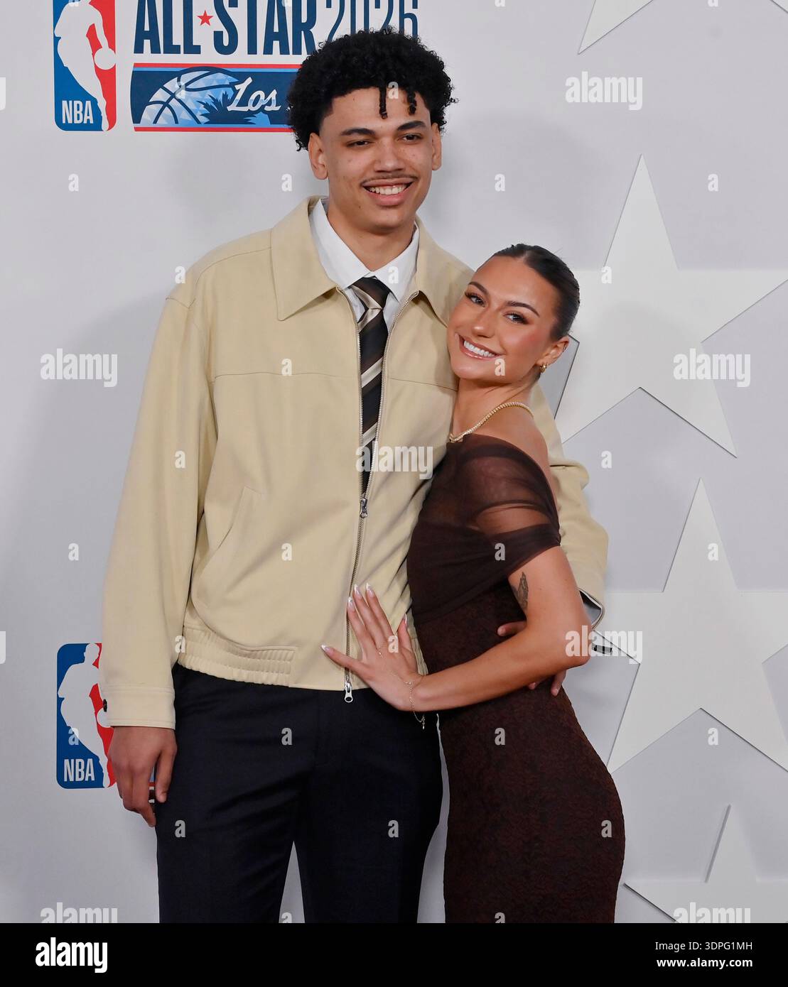 Kobe Sanders and a guest attend the LA Clippers & Comcast NBCUniversal ...