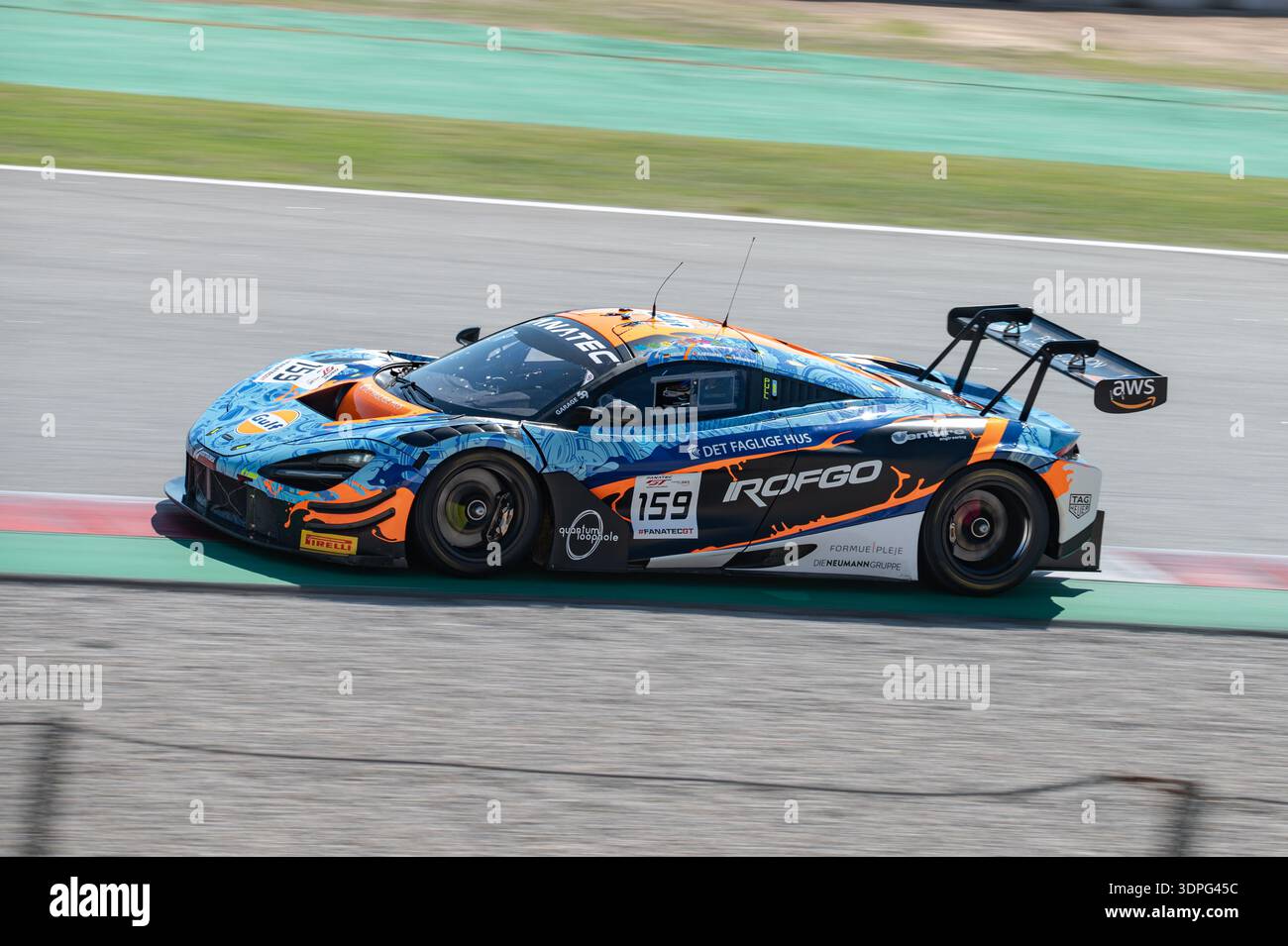 Blue and orange Garage 59 McLaren 720S GT3 EVO featuring Gulf and ROFGO ...