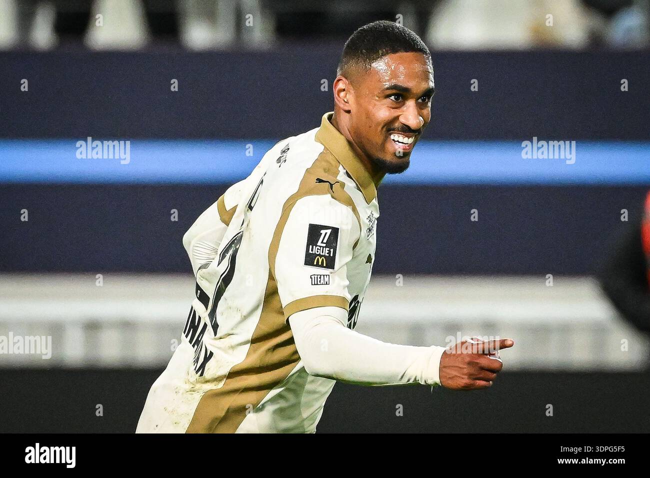Wesley SAID of Lens celebrates his goal during the French championship ...