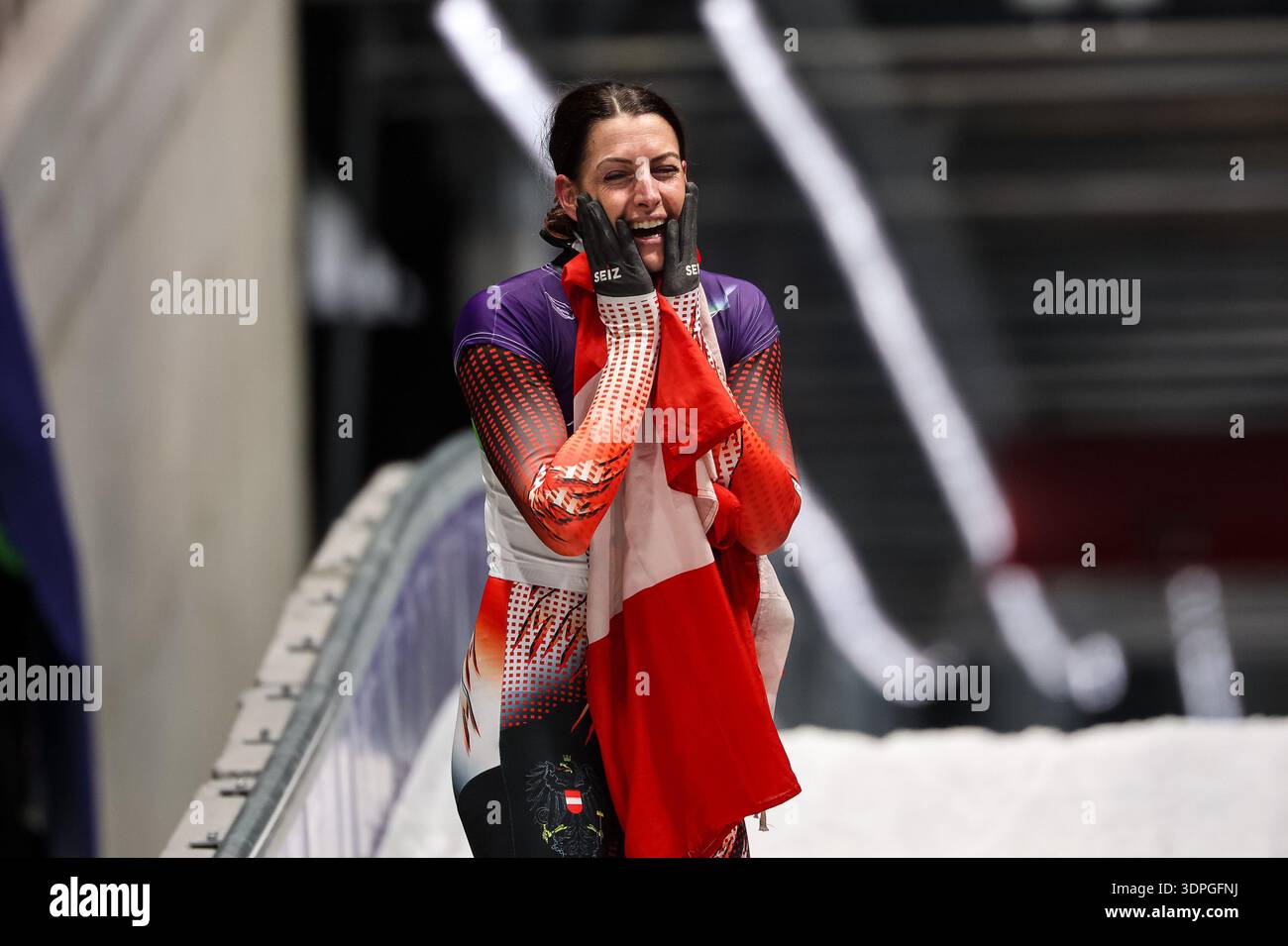 Janine Flock (AUT) 1st place, Gold Medal during the Olympic Winter ...